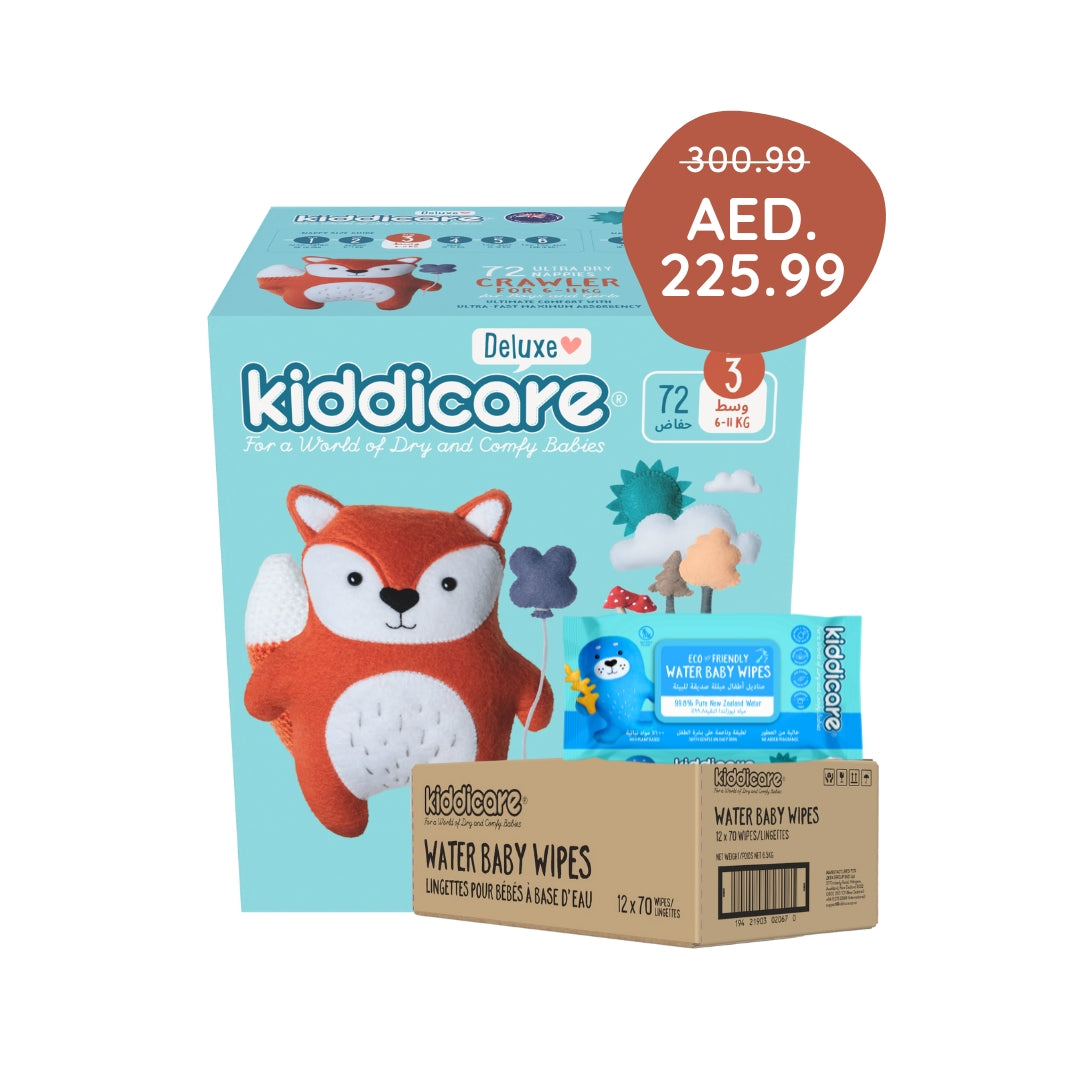 Kiddicare Ramadan Megha Bundle - 1 Jumbo Diapers Pack + 1 carton Wipes